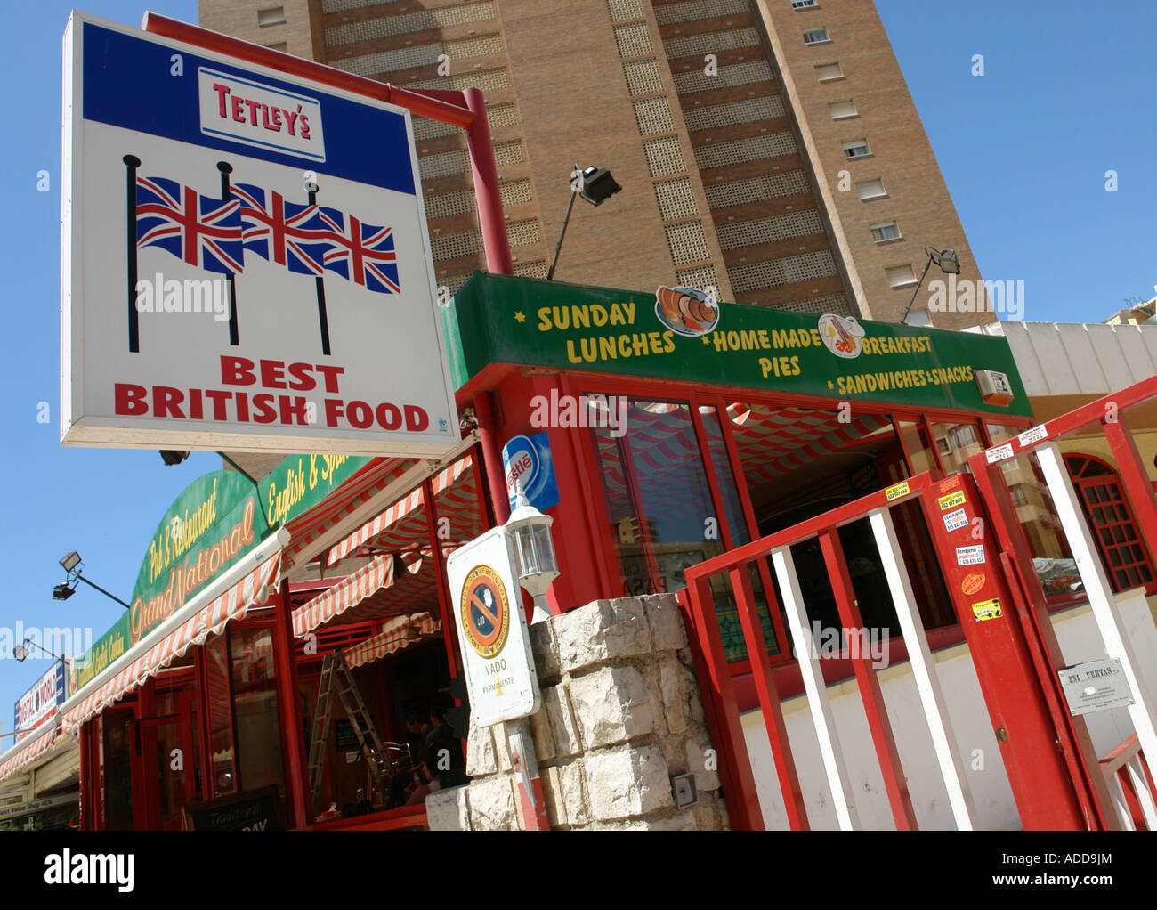 British cafe benidorm spain hi-res stock photography and images - Alamy