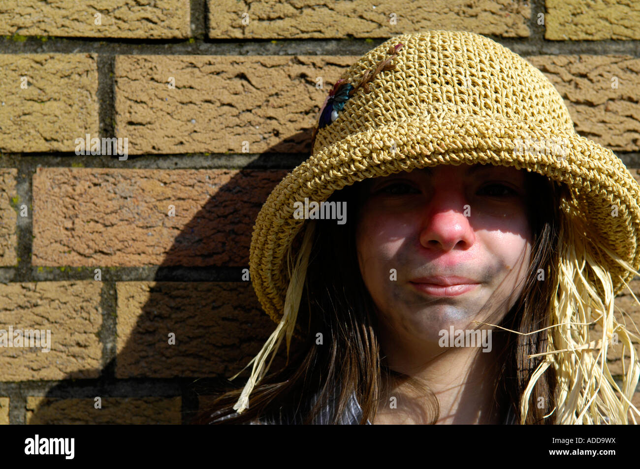 female scarecrow girl portrait Stock Photo - Alamy