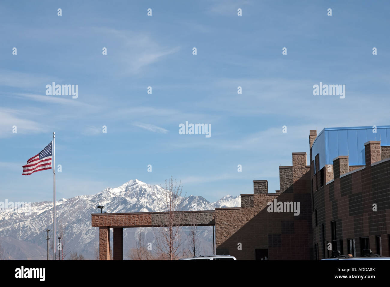 A view of a portion of a modern architecture building in Utah, USA ...