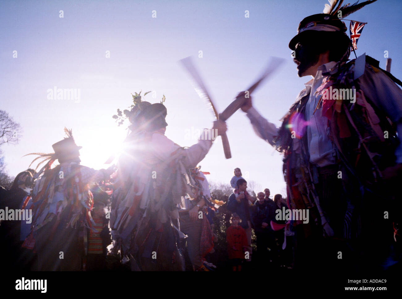 Black Faced Morris Dancers Alvechurch Worcestershire England Stock ...