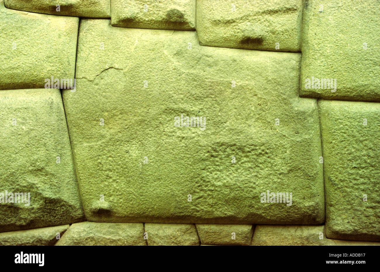 Famous 12 sided stone of Inca Roca palace in Hatunrumiyoc street in the ...