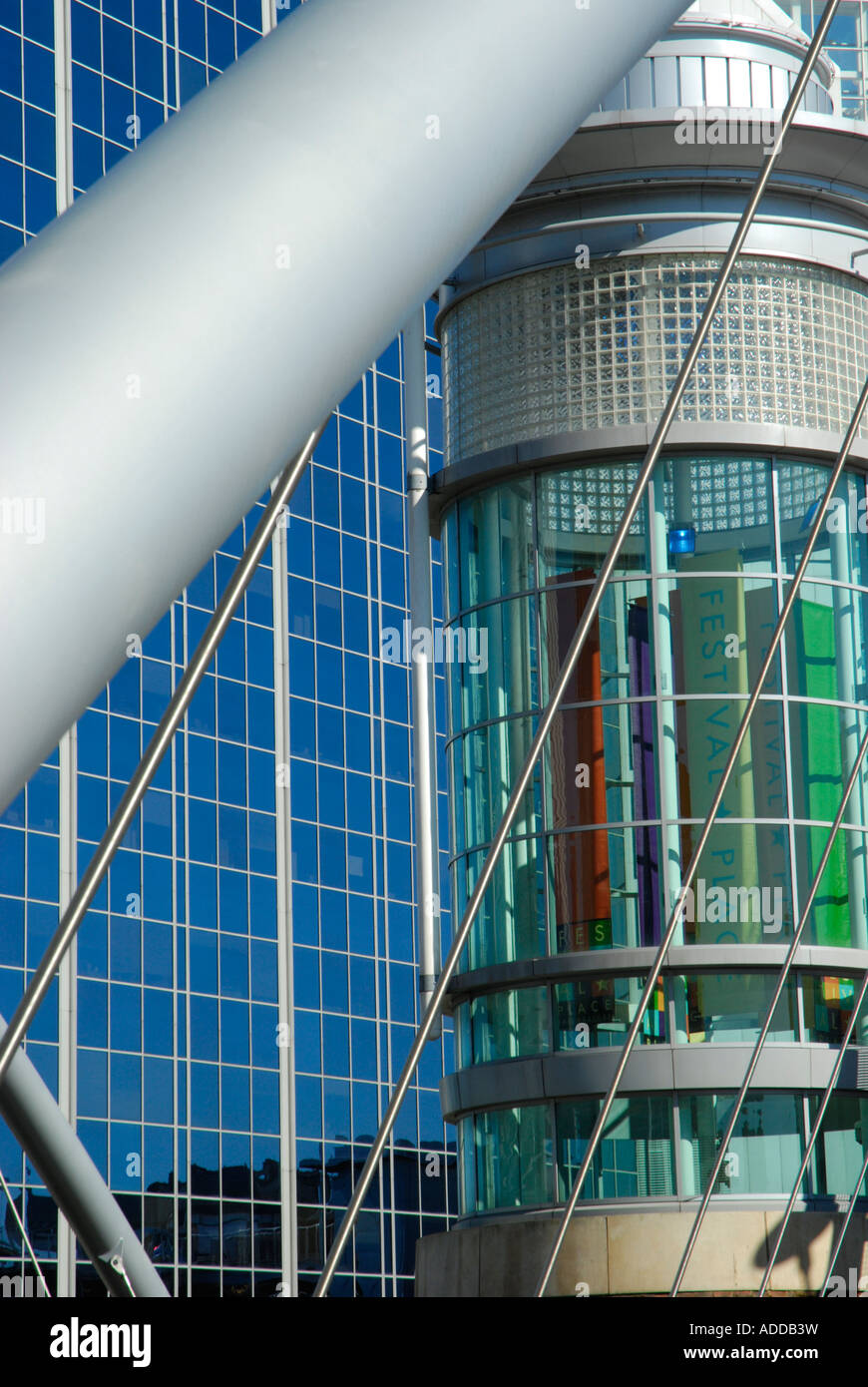Festival Place bridge and tower and Barclays Bank office tower in ...