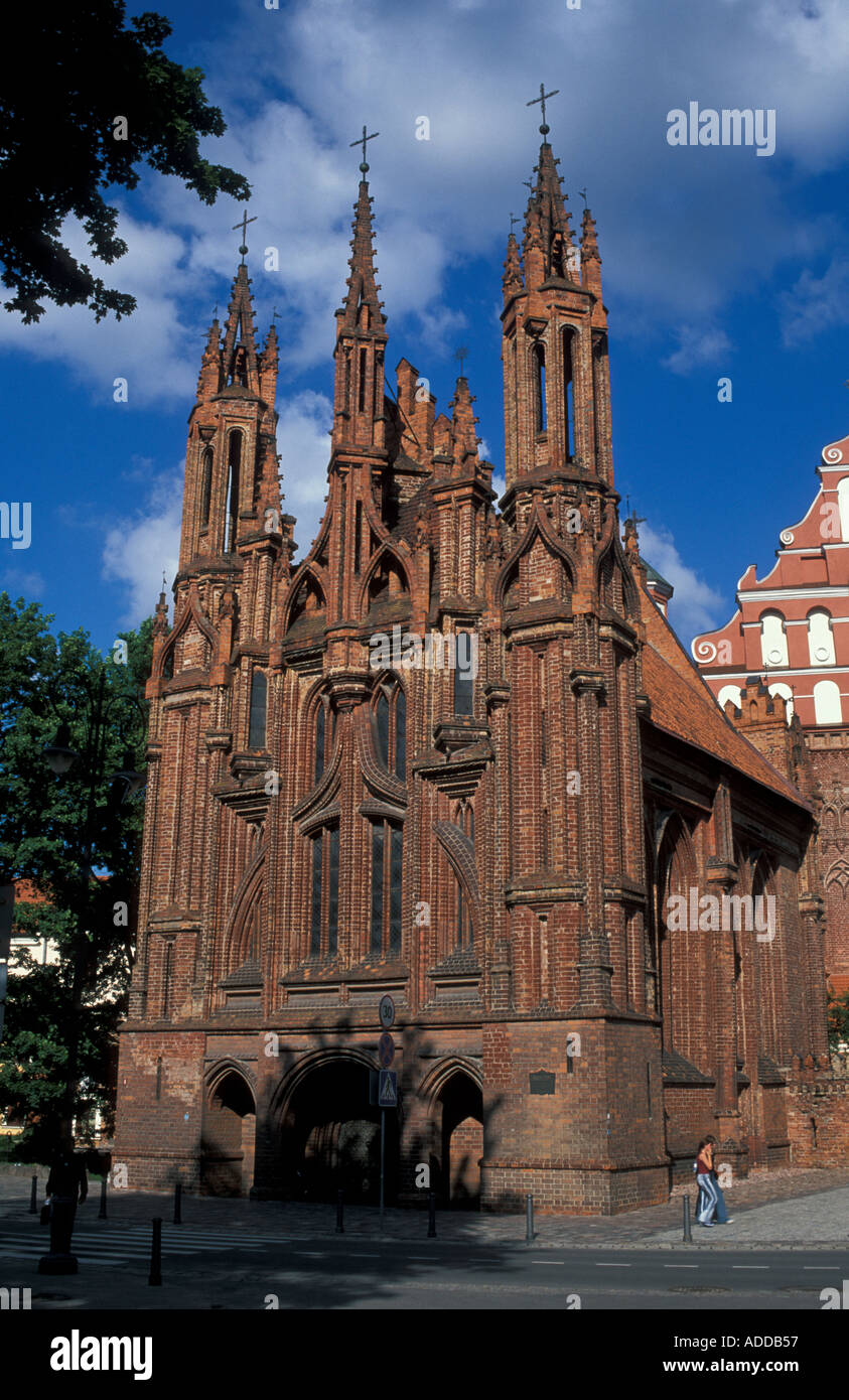 Lithuania Vilnius Gothic style Church of St Anne Stock Photo - Alamy