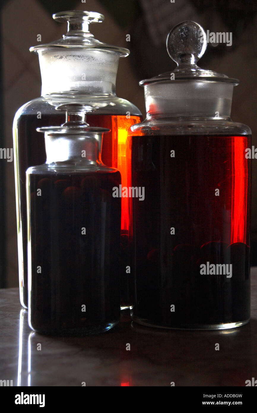 Bottles cherry liqueur drink hi-res stock photography and images - Alamy