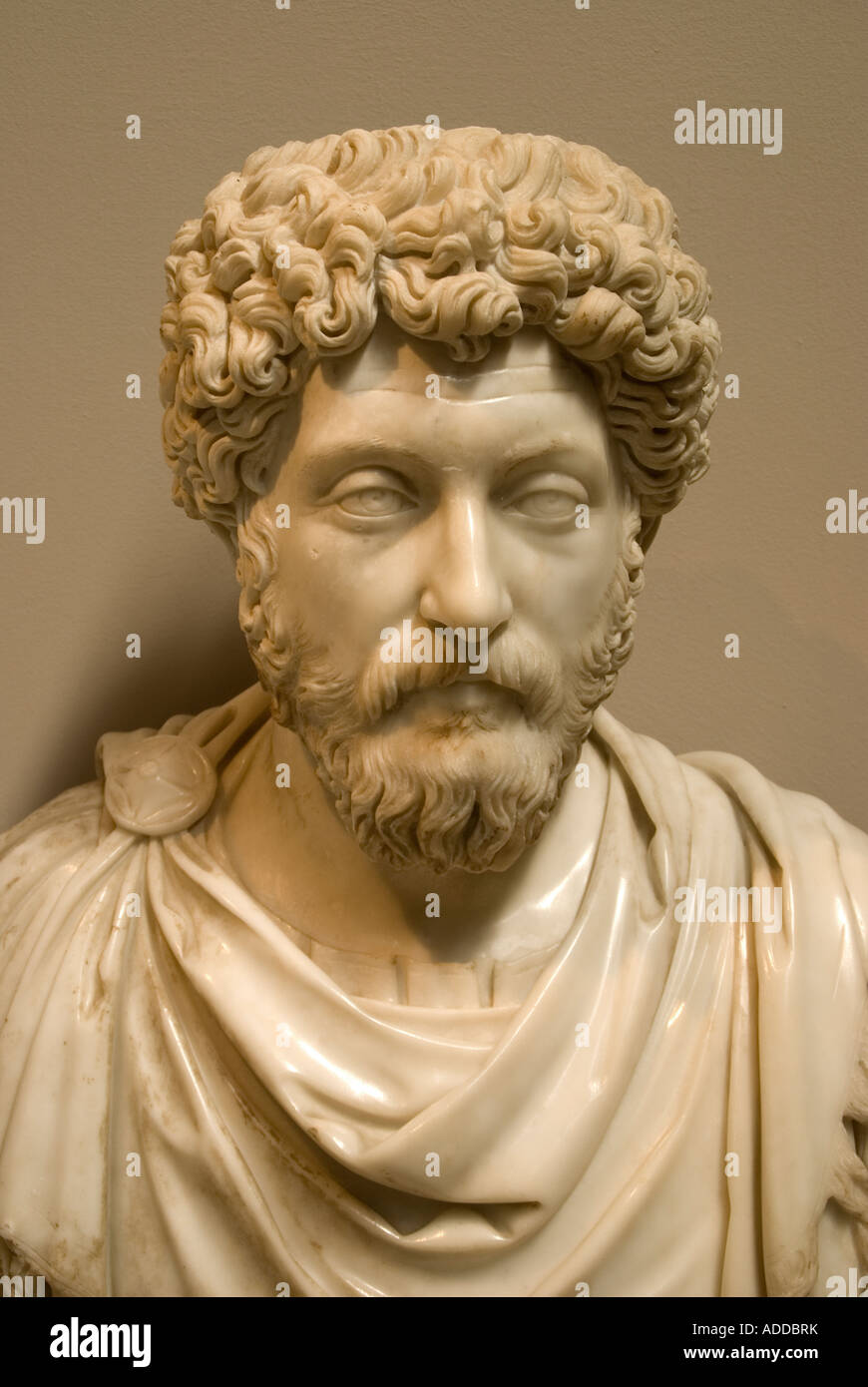 Ephesus Museum, bust of Roman Emperor Marcus Aurelius, from 2nd century ...