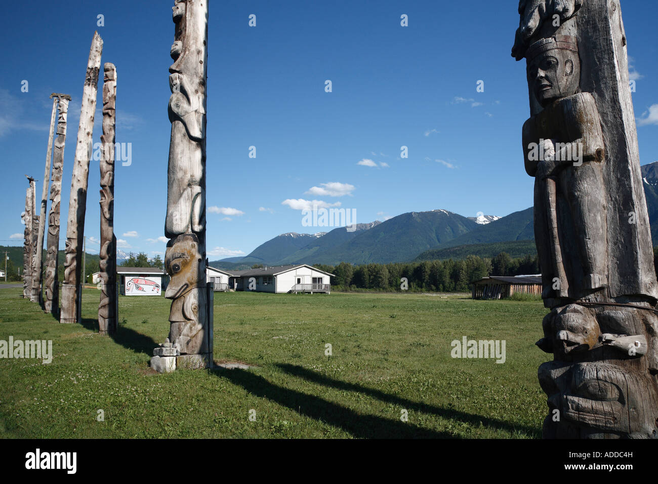 Totem poles at Kitwanga British Columbia Stock Photo - Alamy