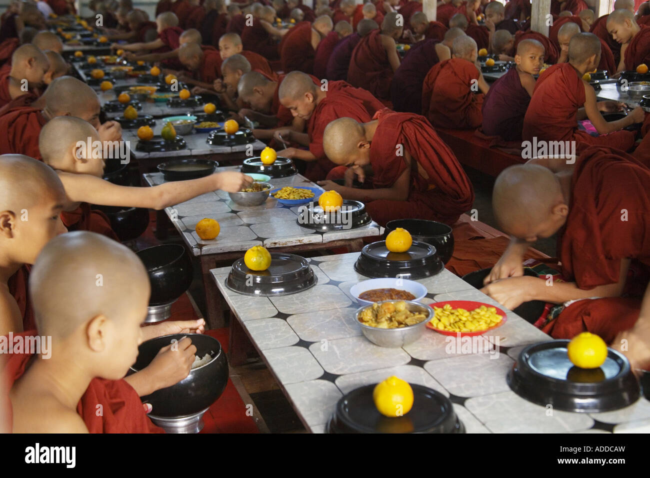 Monastery buddhist meal eating hi-res stock photography and images - Alamy