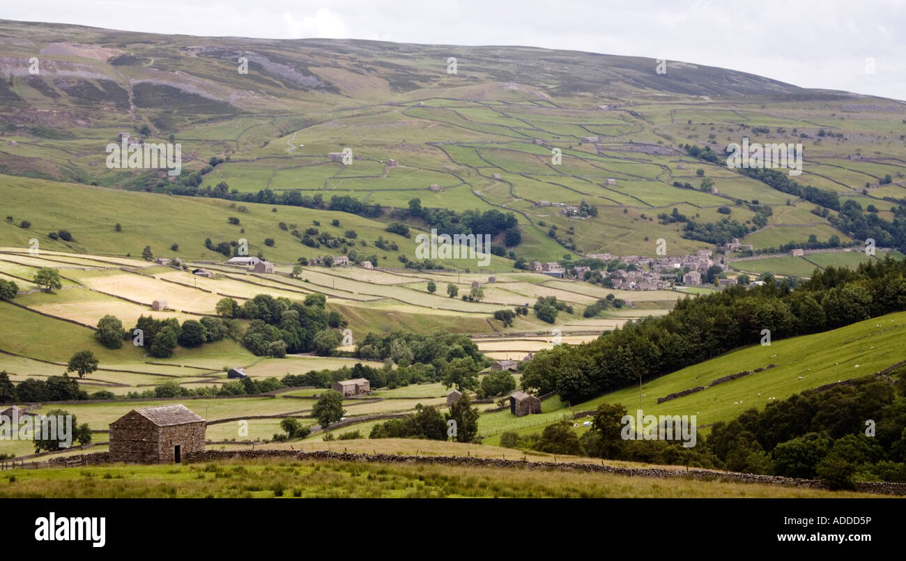 Hills Gunnerside Swaledale Yorkshire Dales Stock Photo - Alamy