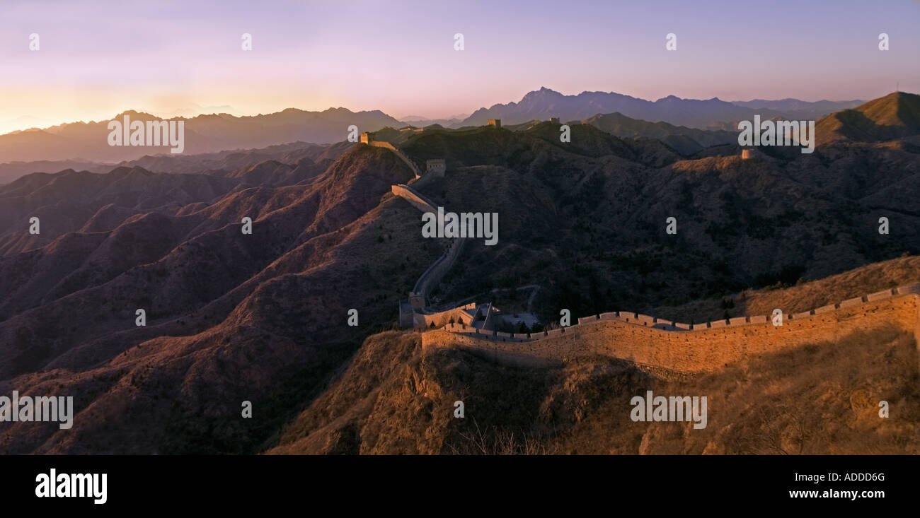 Great Wall at sunset China Stock Photo - Alamy