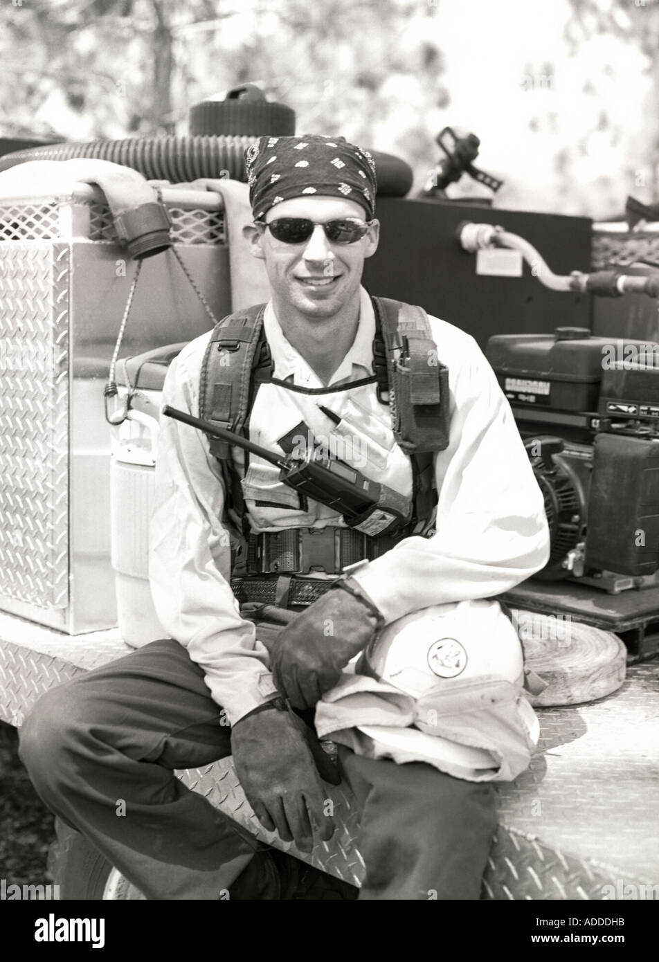 Florida park ranger in burn gear ready to fight fire Stock Photo - Alamy