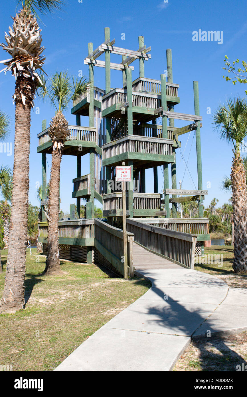 Wooden Park Observation Tower Stock Photo - Alamy