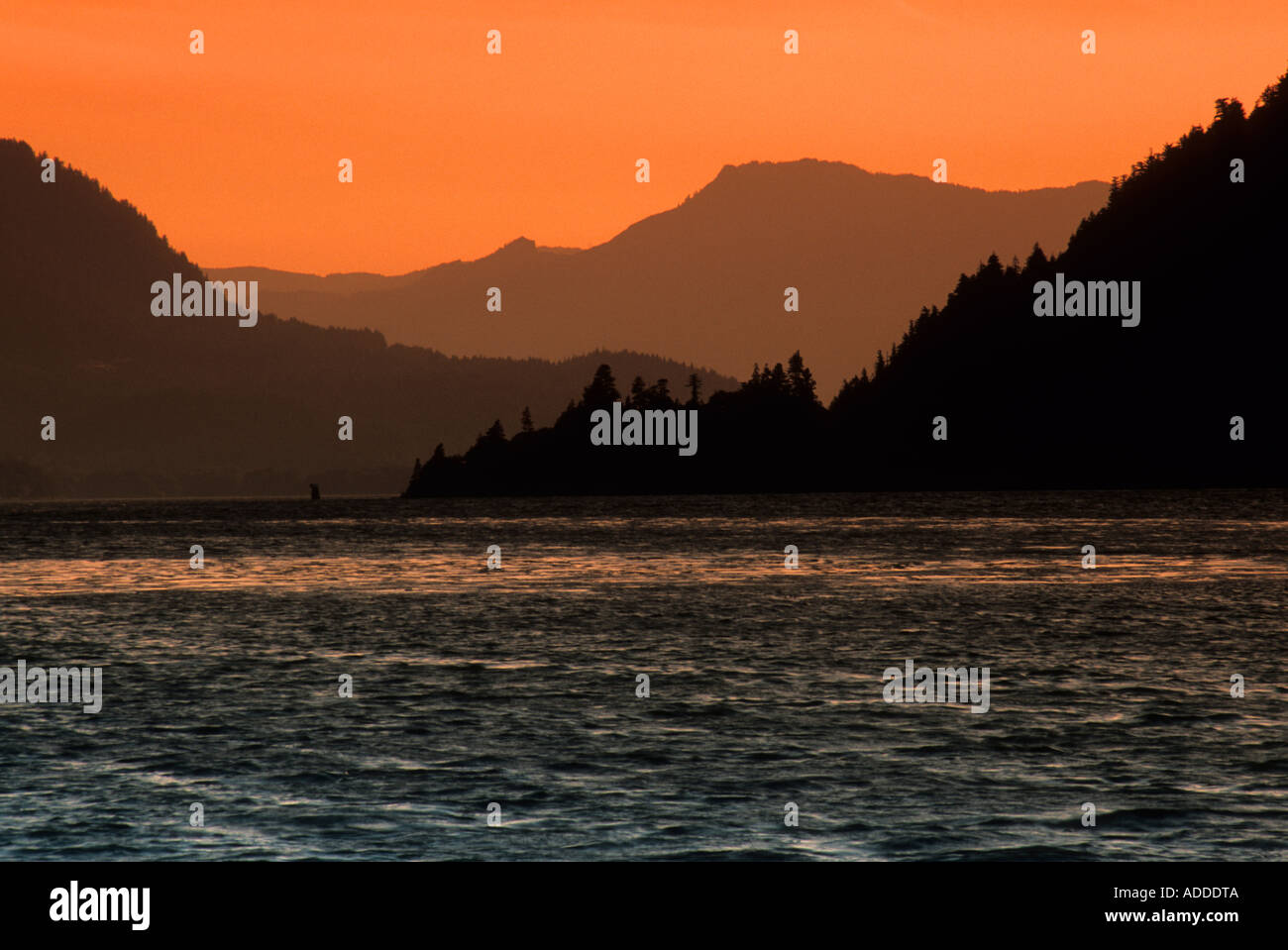 Sunset over the Columbia River Gorge at Viento State Park Oregon USA ...