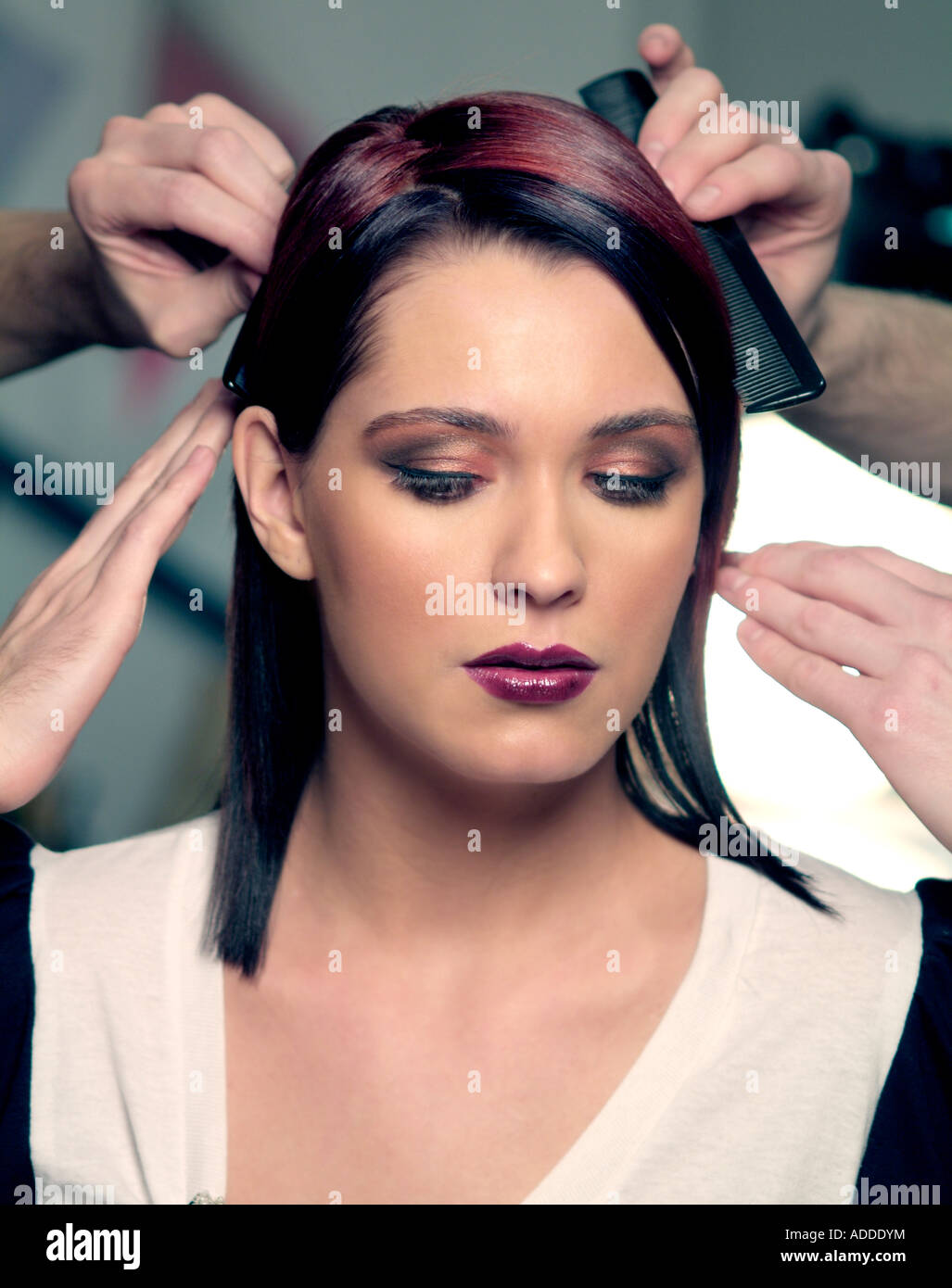 woman hair grooming Stock Photo - Alamy