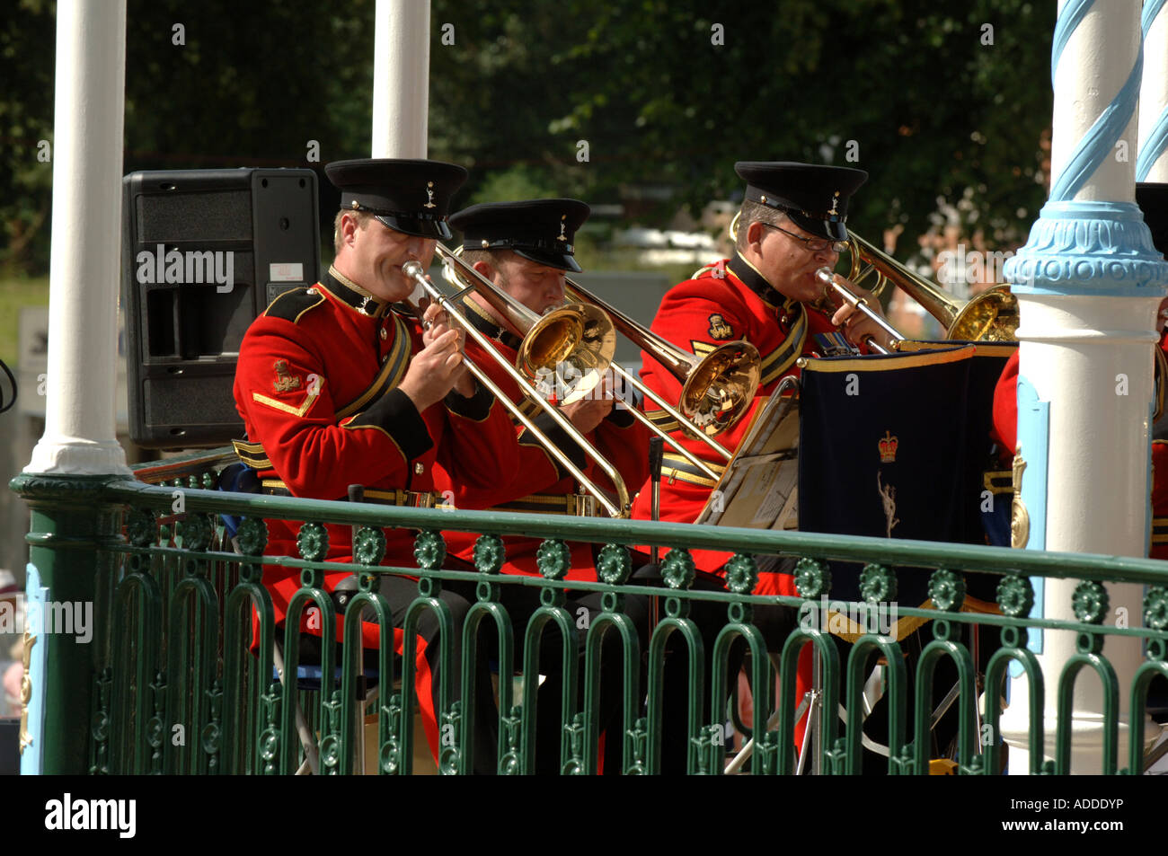 Brass band playing in bandstand hi-res stock photography and images - Alamy