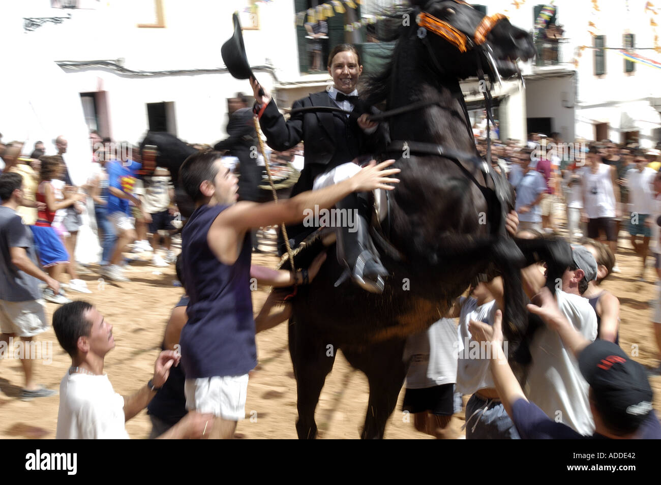 Horse festival Minorca Menorca Spain Europe Mediterranean Stock Photo ...