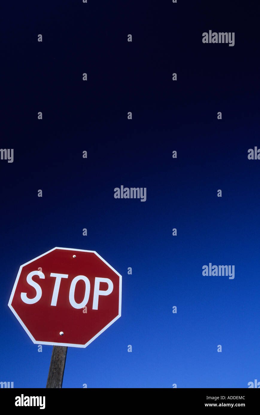 Stop sign against a blue sky Stock Photo - Alamy