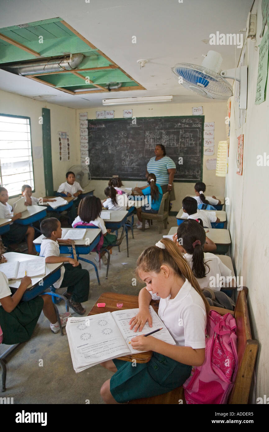 San Pedro Belize Students and a teacher in a classroom at St Peter s ...