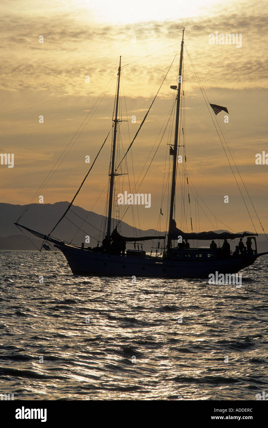 Double masted sailboat on San Francisco Bay, California, USA Stock ...