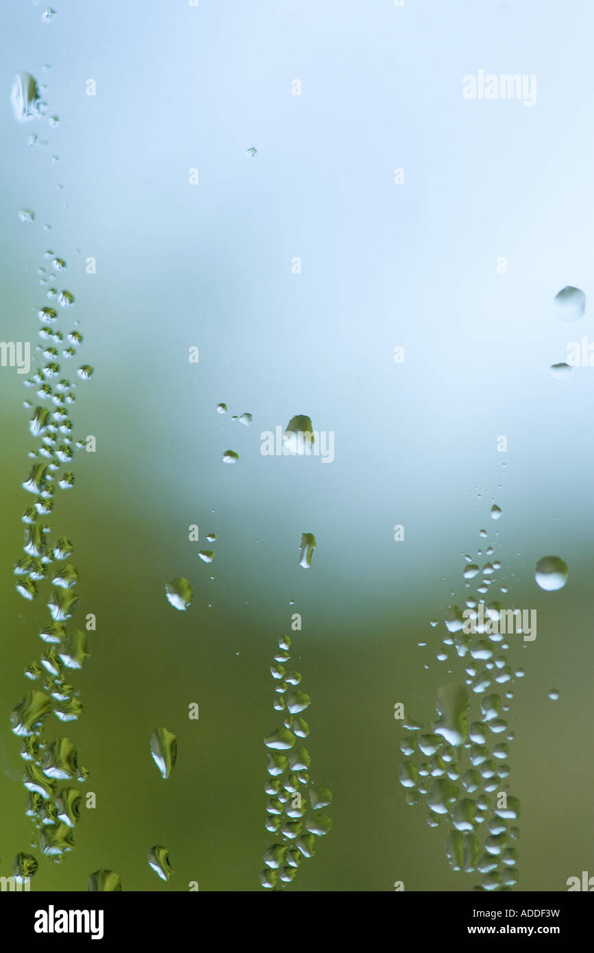 Drops of condensation on window pane Stock Photo - Alamy