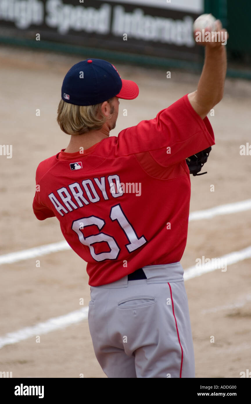 Boston Red Sox Pitcher Bronson Arroyo warming up Stock Photo - Alamy