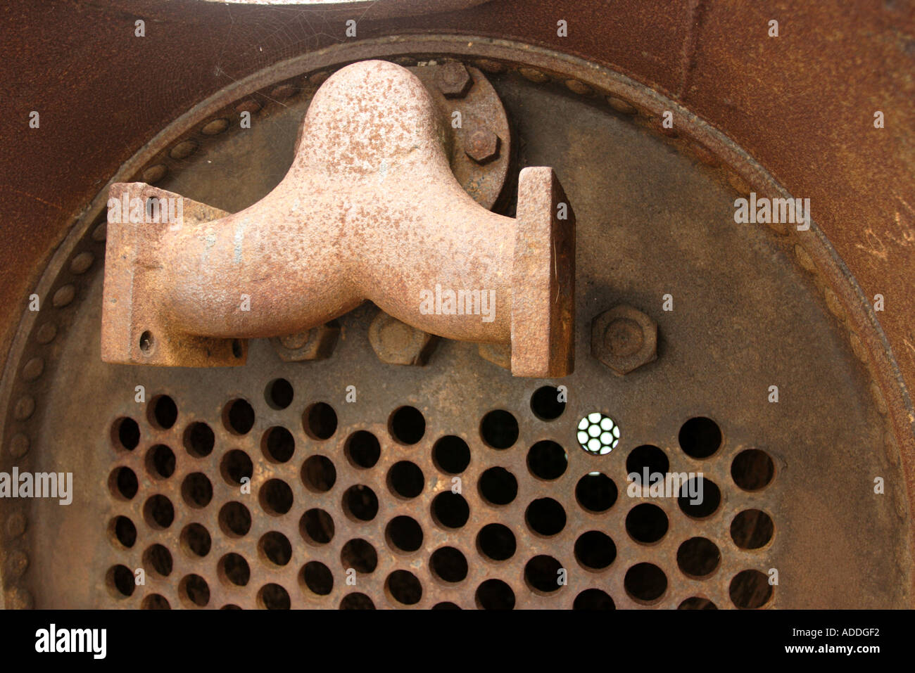 Inside rusty old boiler of steam engine Stock Photo - Alamy