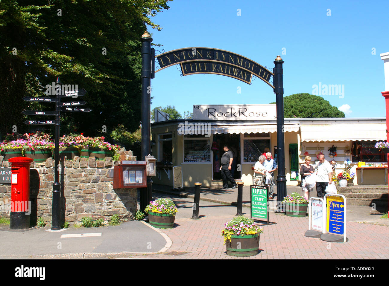 Lynton Lynmouth Victorian water powered cliff railway Devon England ...