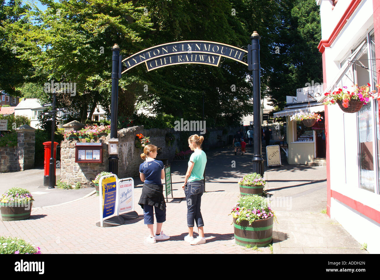 Lynton Lynmouth victorian water powered Cliff Railway Devon England ...