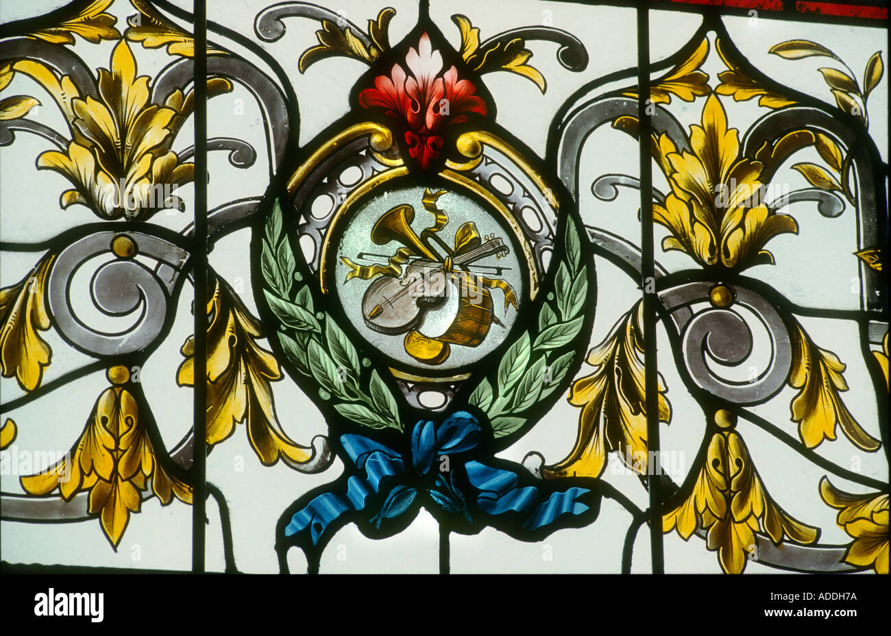 Decorative Stained Glass window panel Victorian British Housing London ...