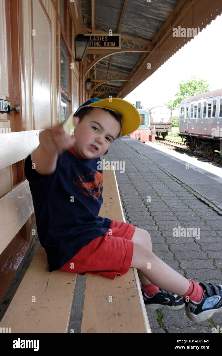Boy waiting for steam train hi-res stock photography and images - Alamy