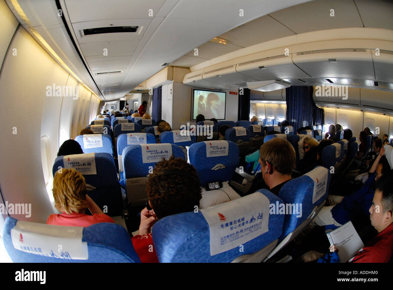 Interior of Airliner in flight Stock Photo - Alamy