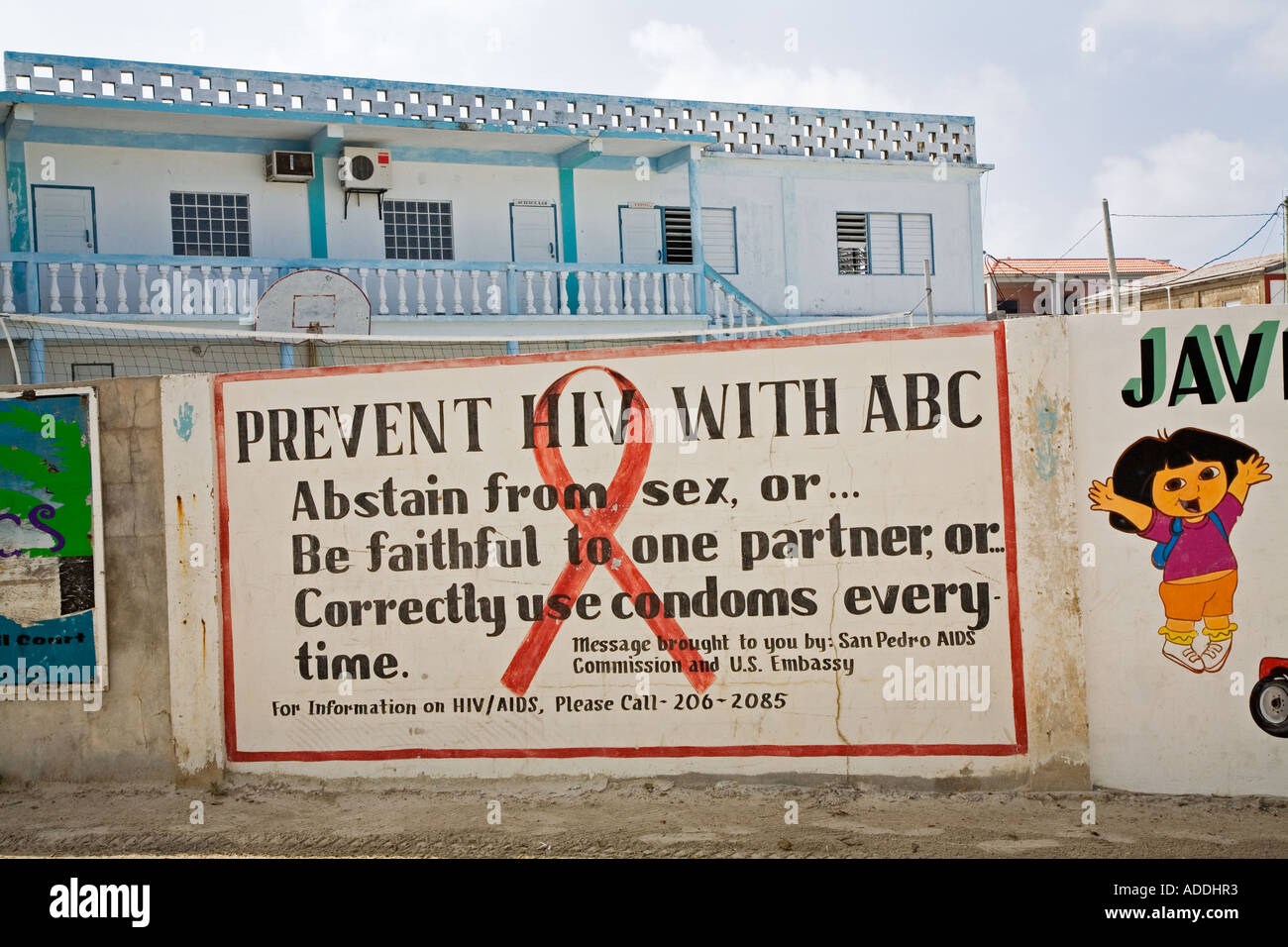 Anti-AIDS Billboard in Belize Stock Photo - Alamy