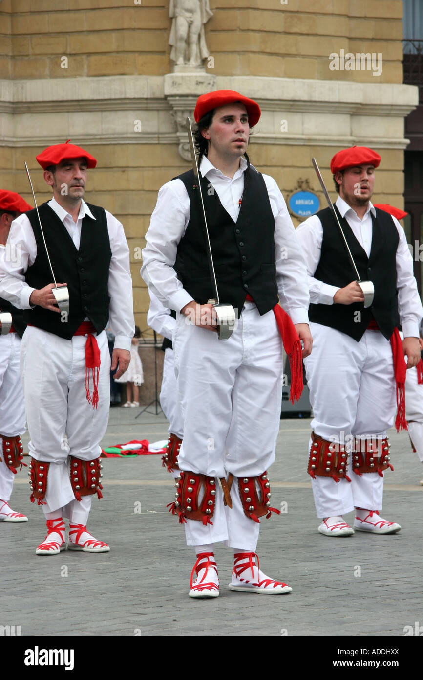 Basque dancers in Bilbao Stock Photo - Alamy