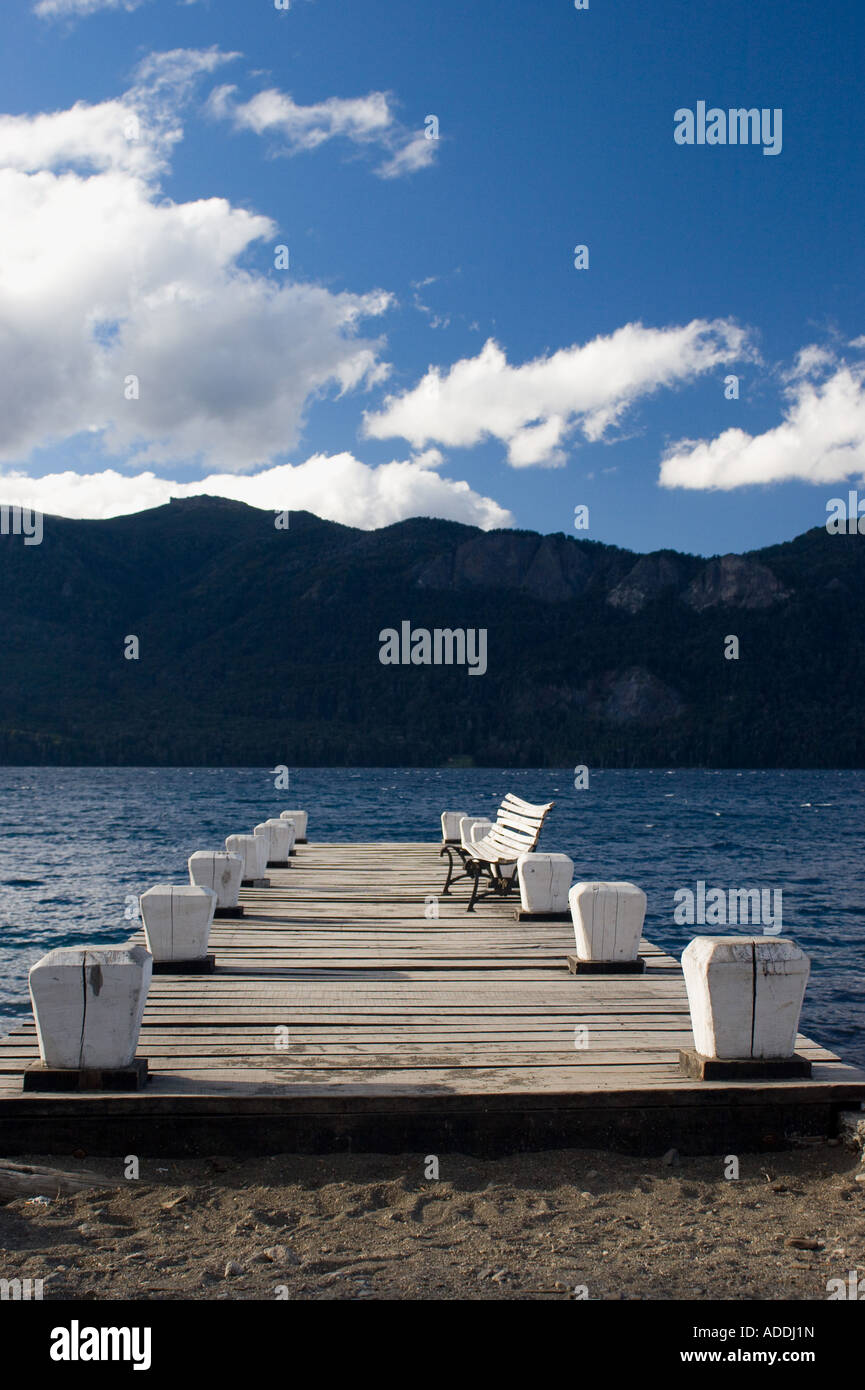 Peaceful pier over Traful Lake. Traful Village. Patagonia Argentina ...