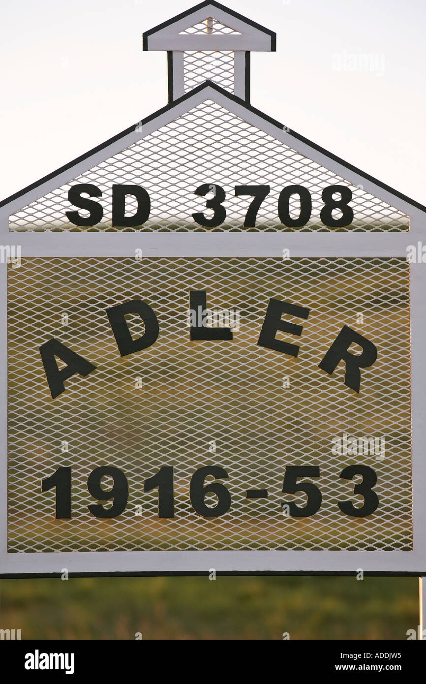 Adler School Division sign in scenic Saskatchewan Canada Stock Photo ...