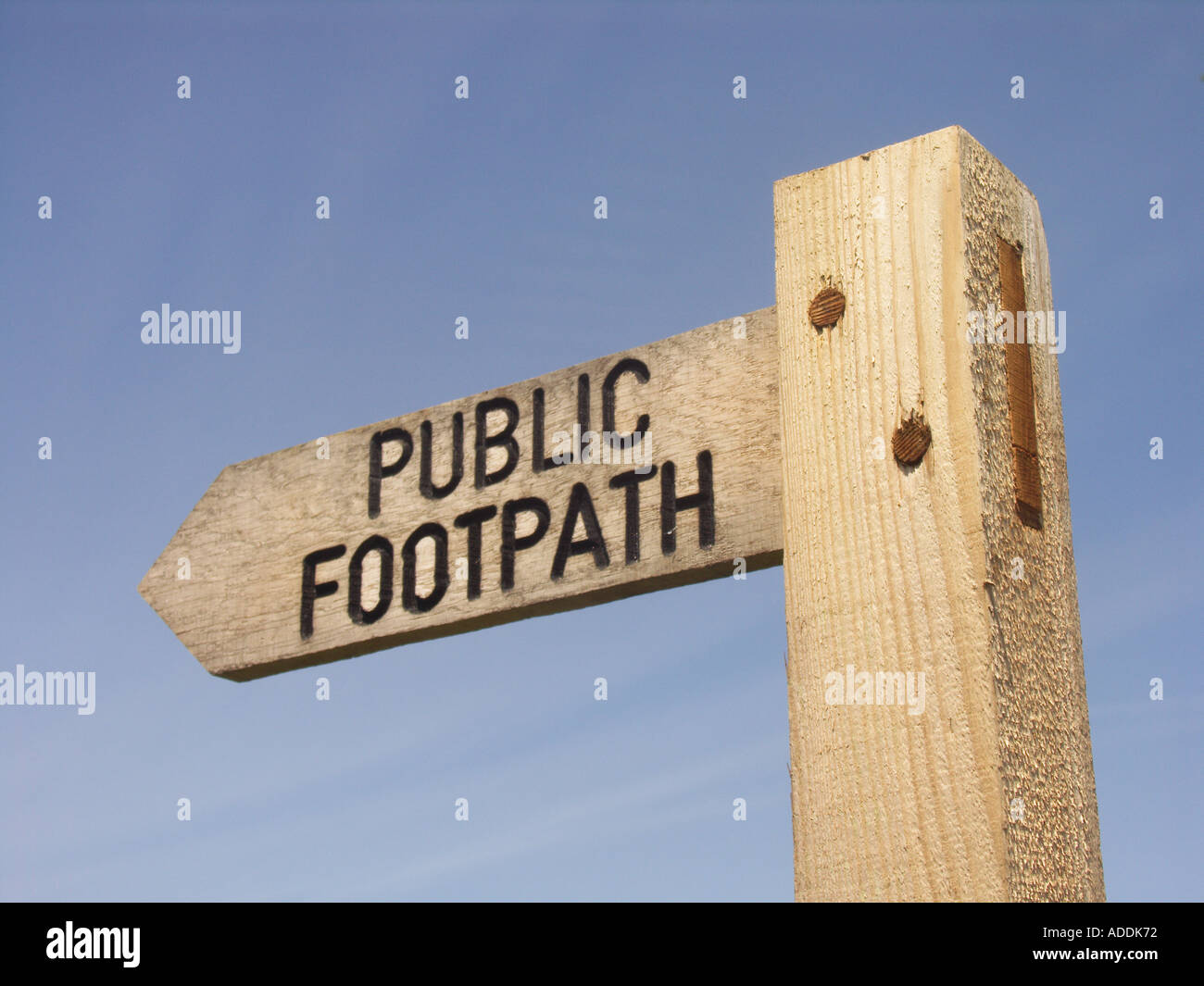 Wooden public footpath signpost Stock Photo - Alamy