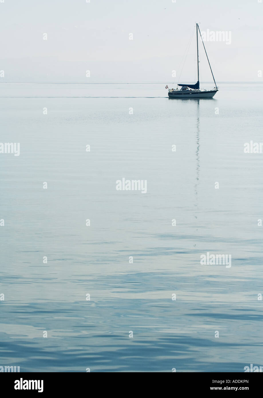 Sail boat on water Stock Photo - Alamy