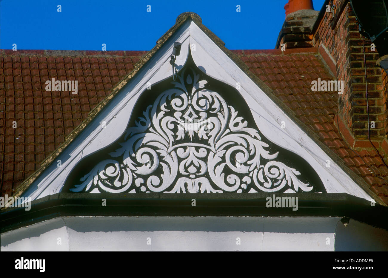 Architectural details of windows of Edwardian houses South London Stock ...