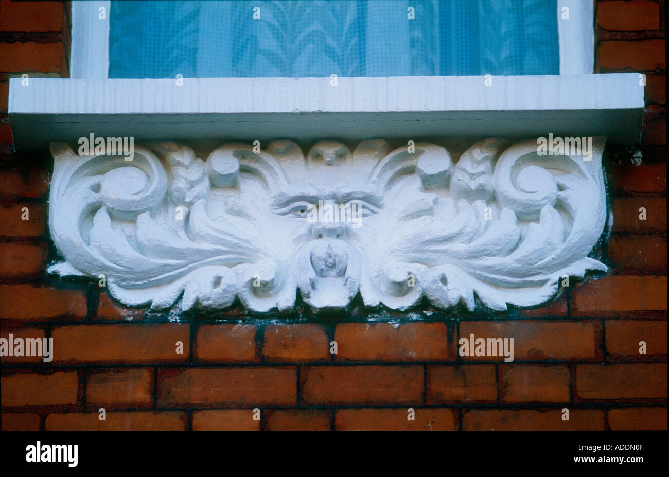 Plaster decoration under window of Edwardian house South London Stock ...