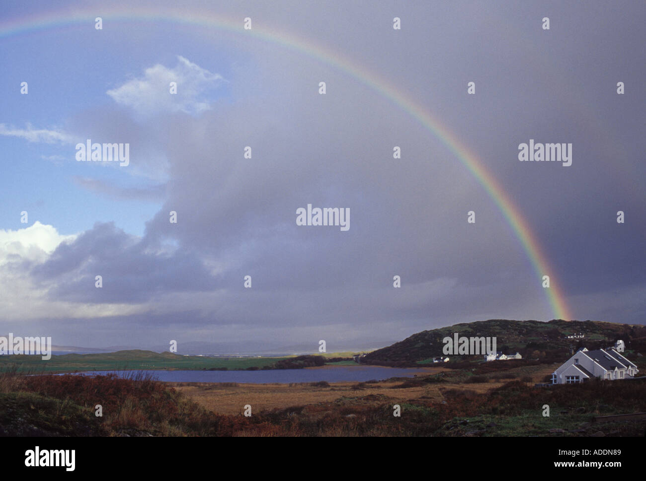 A rainbow enhances the beautiful setting in rural Donegal on the ...