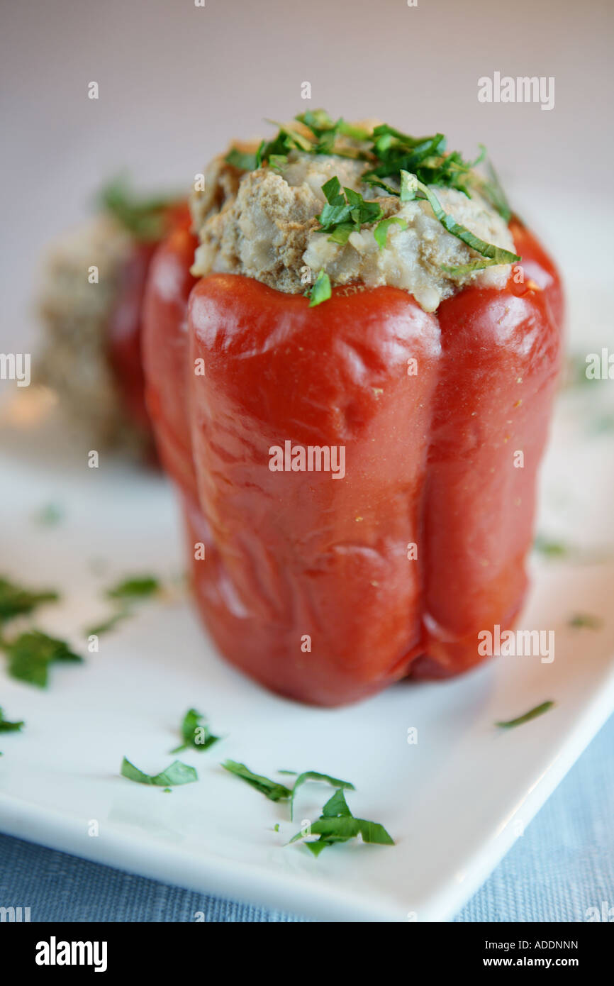 Stuffed red pepper Stock Photo - Alamy
