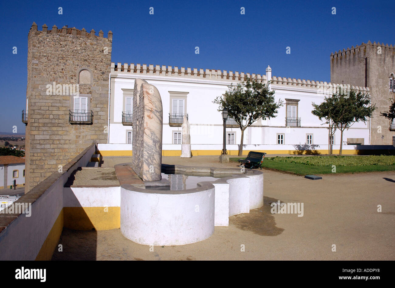 View of Evora city centre beautiful medieval era walled Unesco World ...