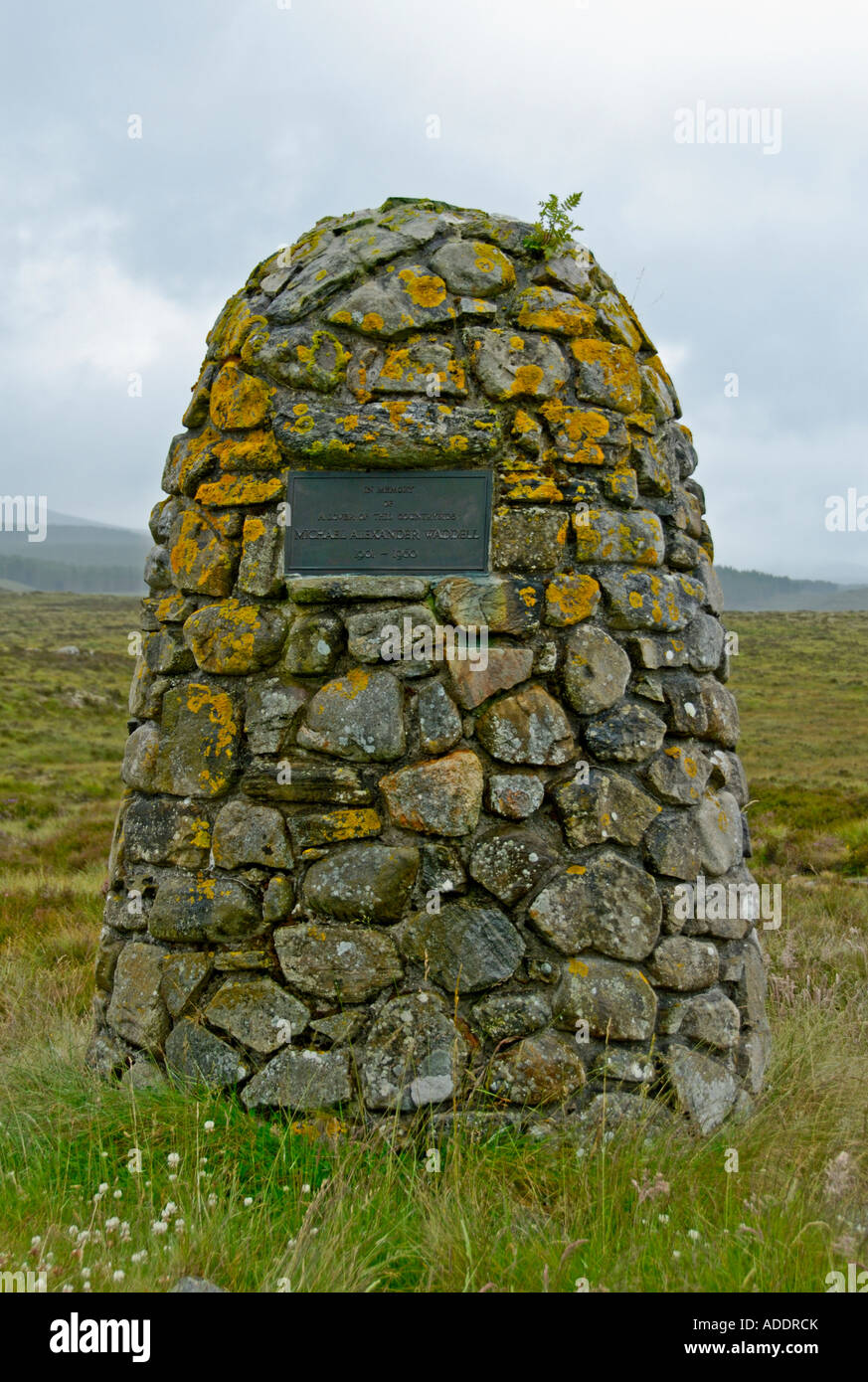 Memorial cairn for Michael Alexander Waddell . Loch a'Ghreidlein ...