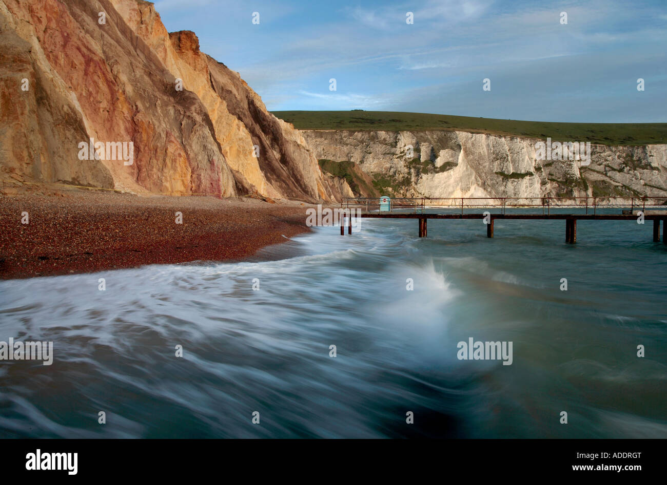 landscape of alum bay cliffs and sea on the isle of wight Stock Photo ...