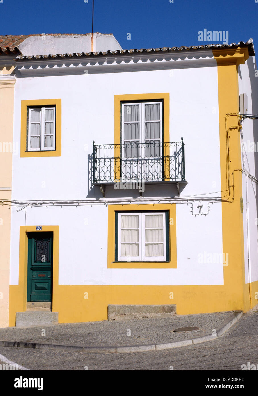 View of Evora city centre beautiful medieval era walled Unesco World ...