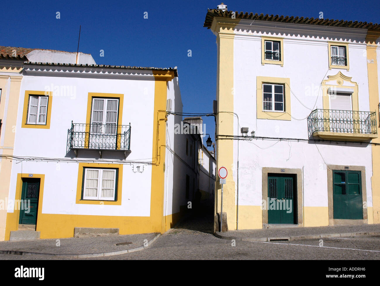 View of Evora city centre beautiful medieval era walled Unesco World ...