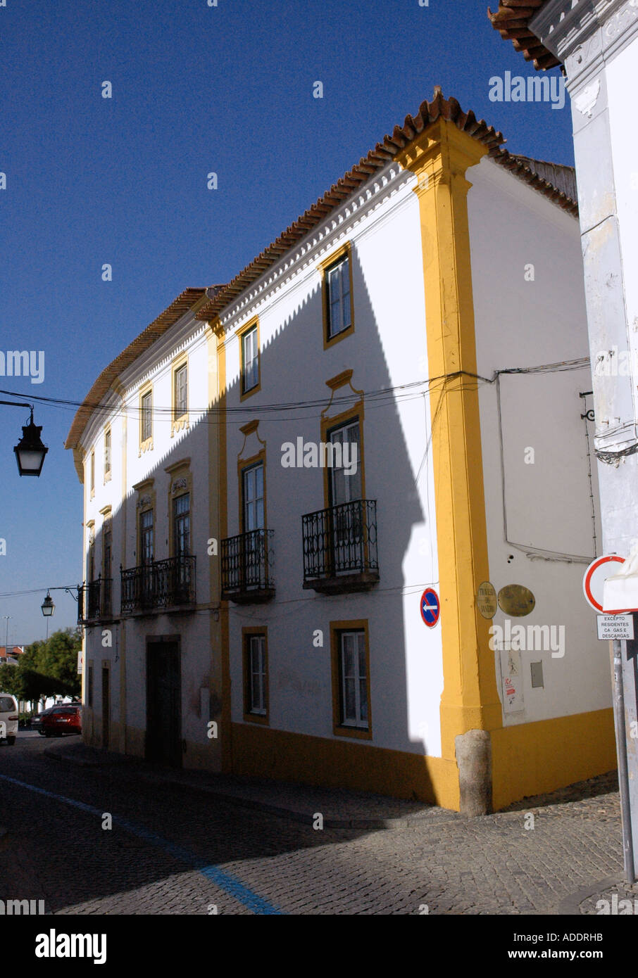 View of Evora city centre beautiful medieval era walled Unesco World ...