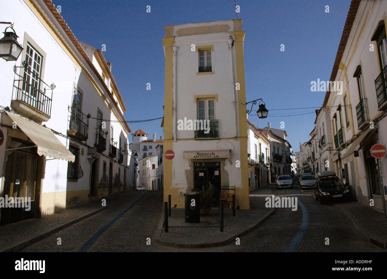 View of Evora city centre beautiful medieval era walled Unesco World ...