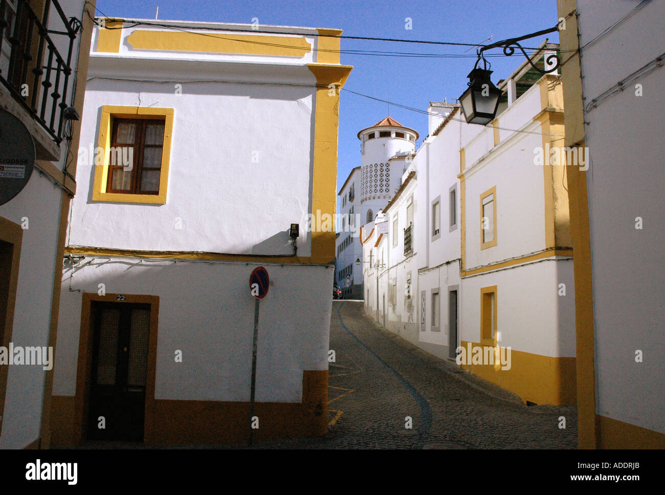 View of Evora city centre beautiful medieval era walled Unesco World ...