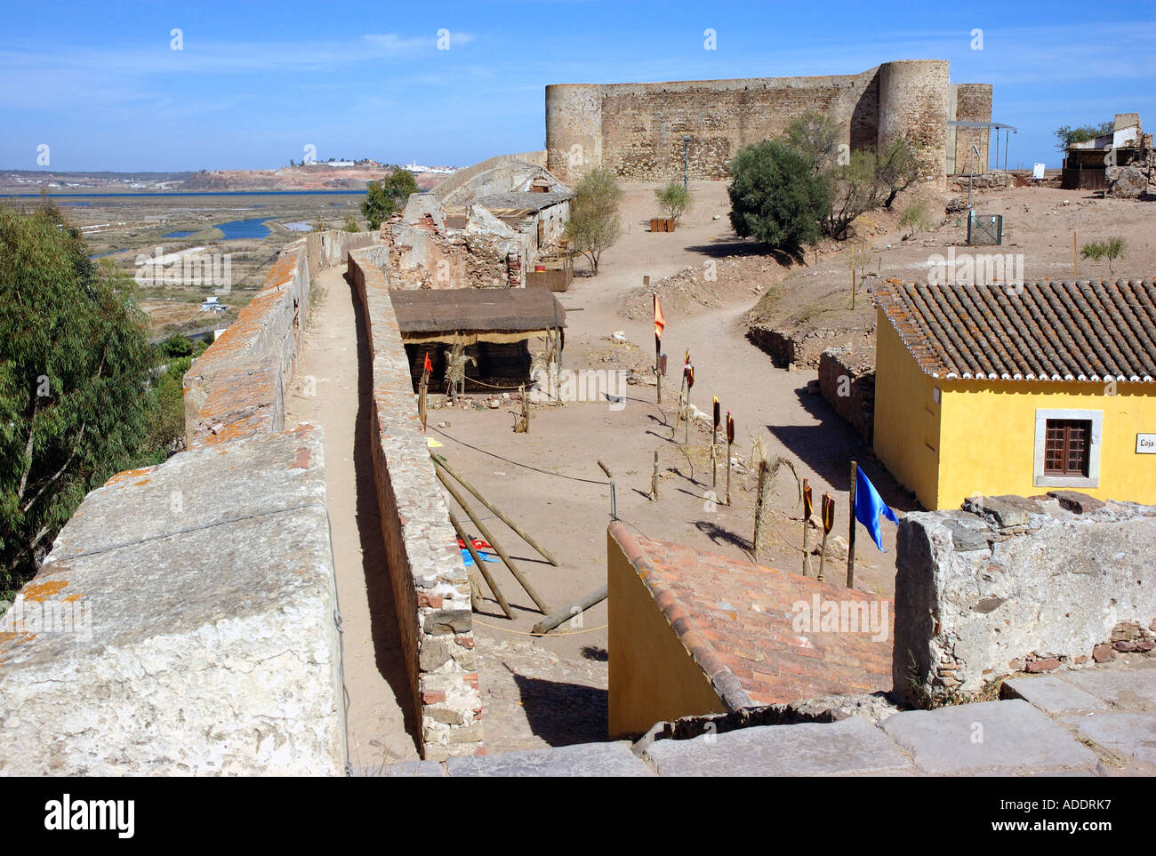 Panoramic view of medieval Moorish Castle Castelo & Fort São Sebastião ...