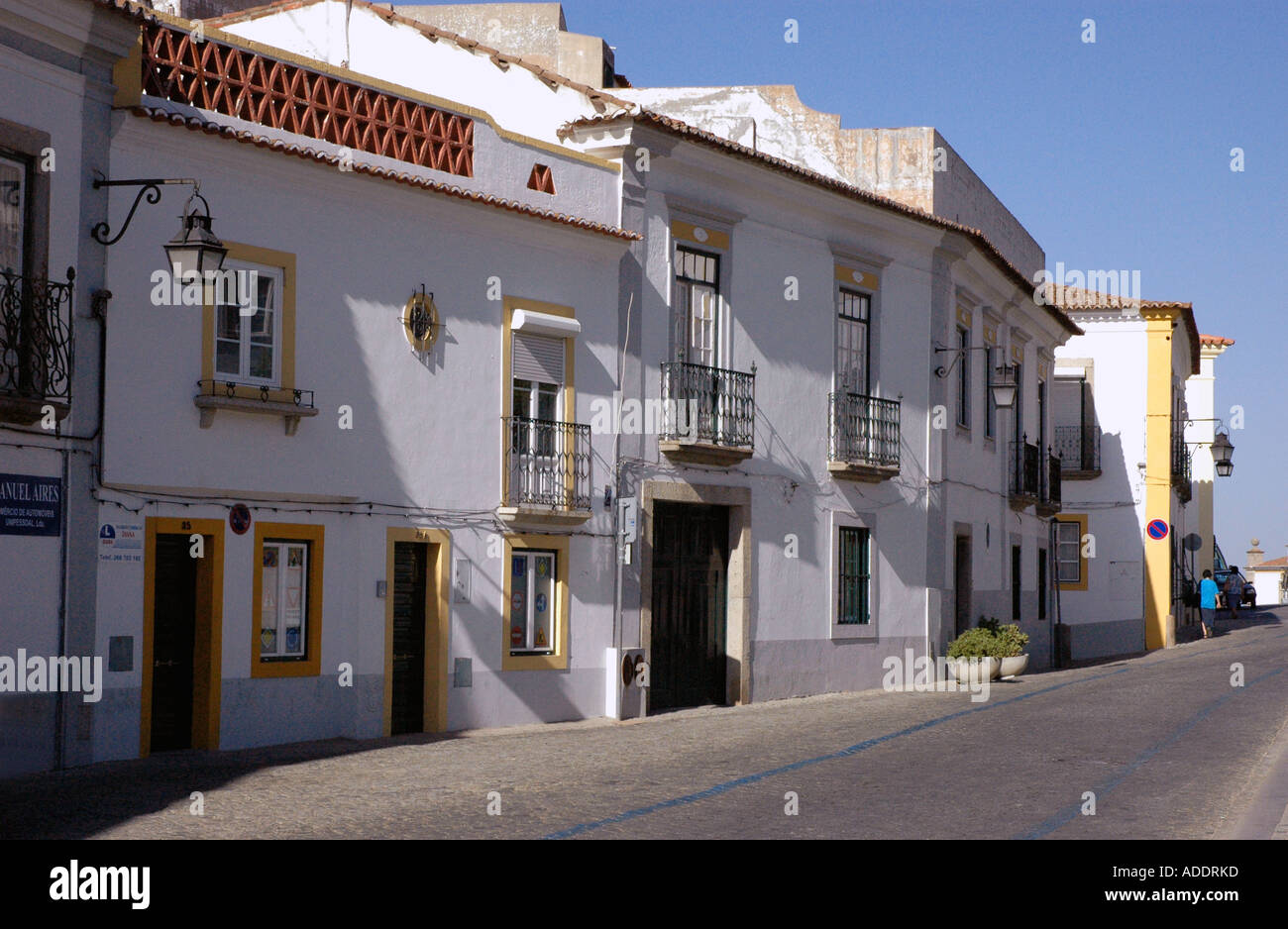 View of Evora city centre beautiful medieval era walled Unesco World ...